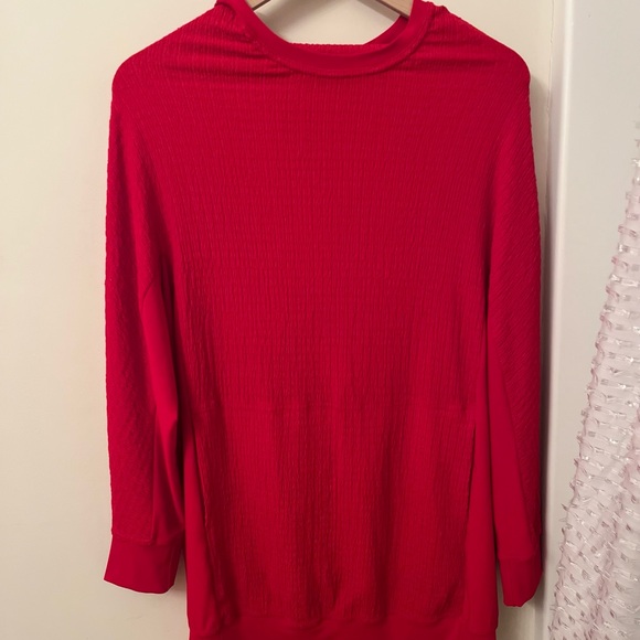 Sympli | Tops | Sympli Vibrant Red Textured Blouse | Poshmark